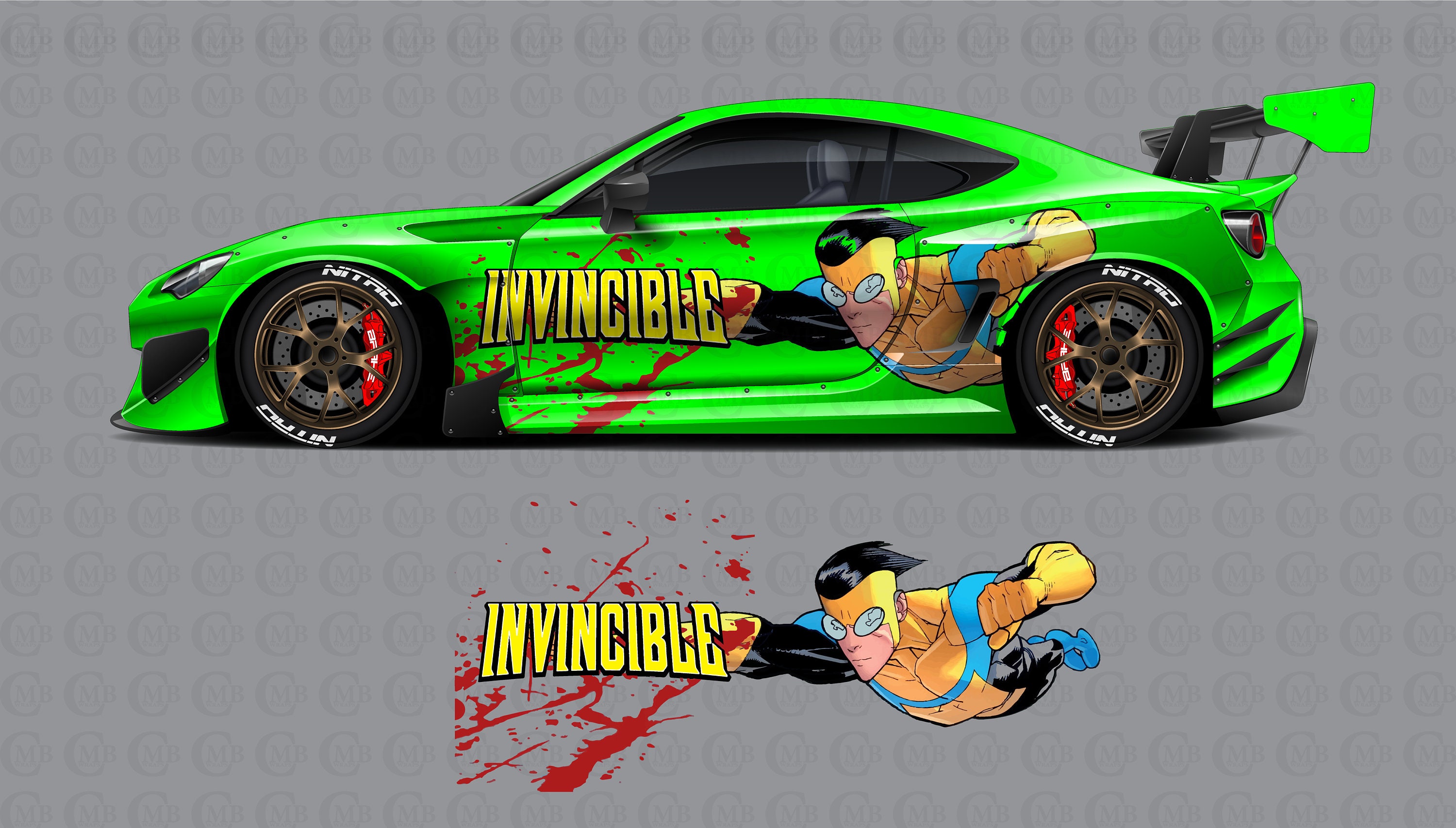 INVINCIBLE, Car Livery, Cast Vinyl Wrap, Universal Size, Car Wrap, Car ...