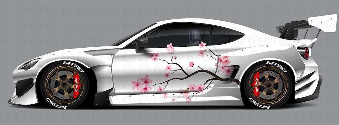Sakura Japanese Theme, Car Livery, Cast Vinyl Wrap, Universal Size, Car ...