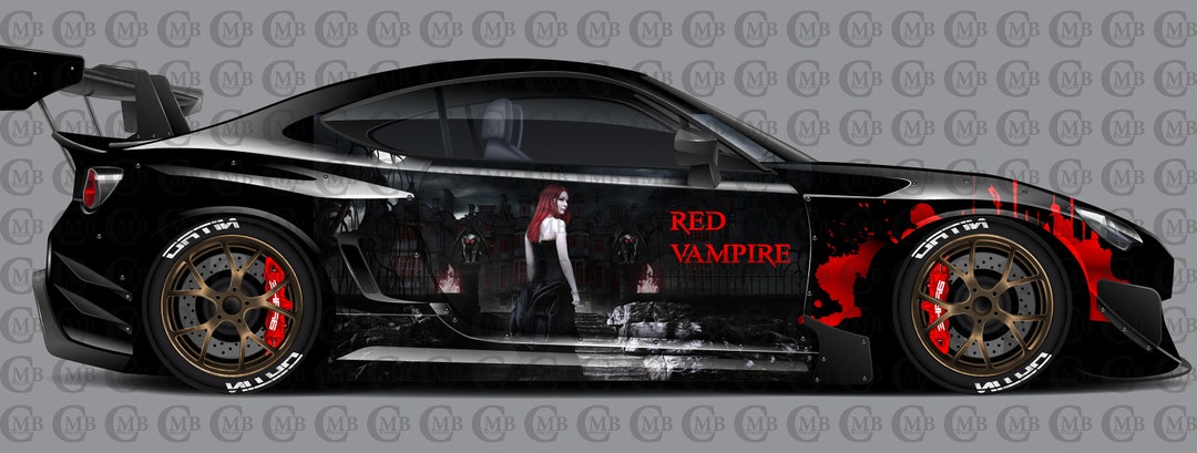 Red Vampire Car Foil Design, Car Livery, Cast Vinyl Wrap, Universal ...