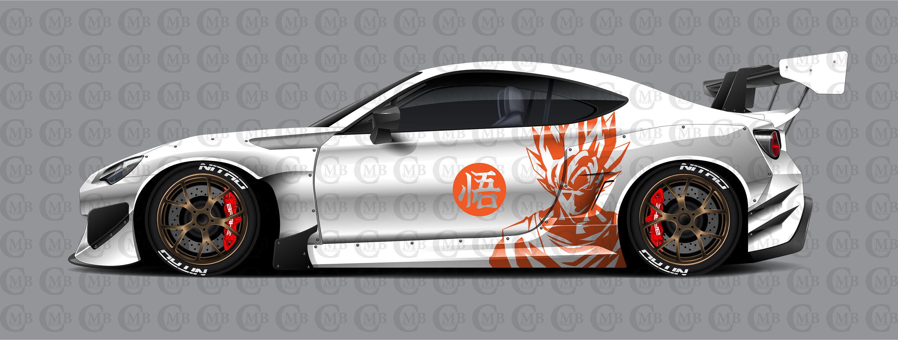 Goku Both Side X2, Anime, Car Livery, Cast Vinyl Wrap, Universal Size ...