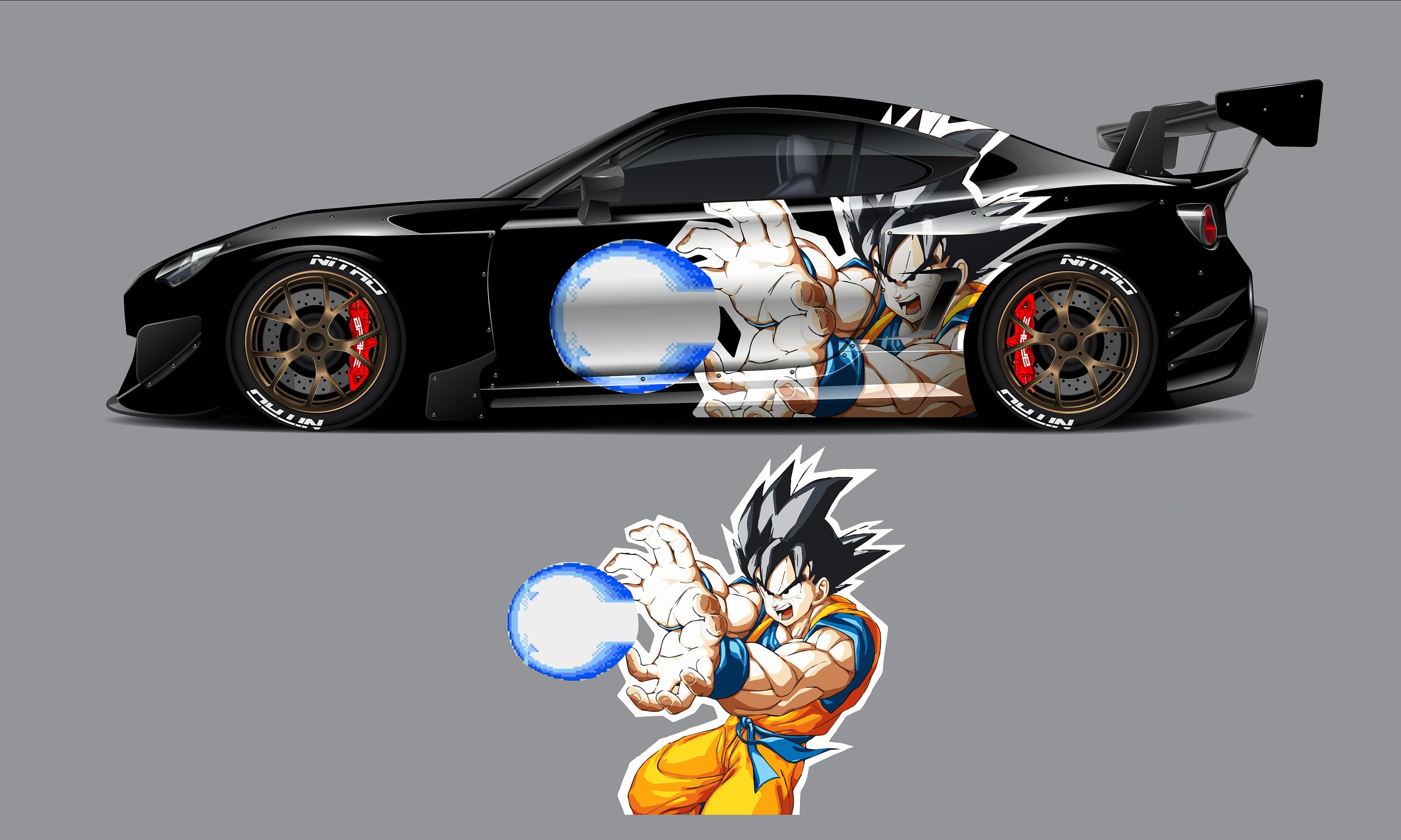Goku New Design, Anime, Car Livery, Cast Vinyl Wrap, Universal Size ...