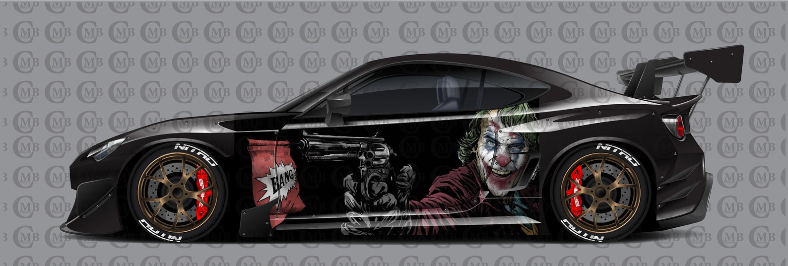 Joker, Car Livery, Cast Vinyl Wrap, Universal Size, Car Wrap, Car Decal ...