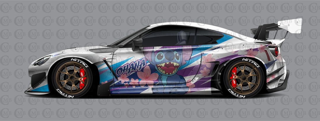 Stitch, Car Livery, Cast Vinyl Wrap, Universal Size, Car Wrap, Car ...