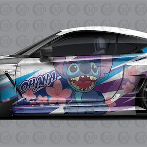 Stitch, Car Livery, Cast Vinyl Wrap, Universal Size, Car Wrap, Car ...