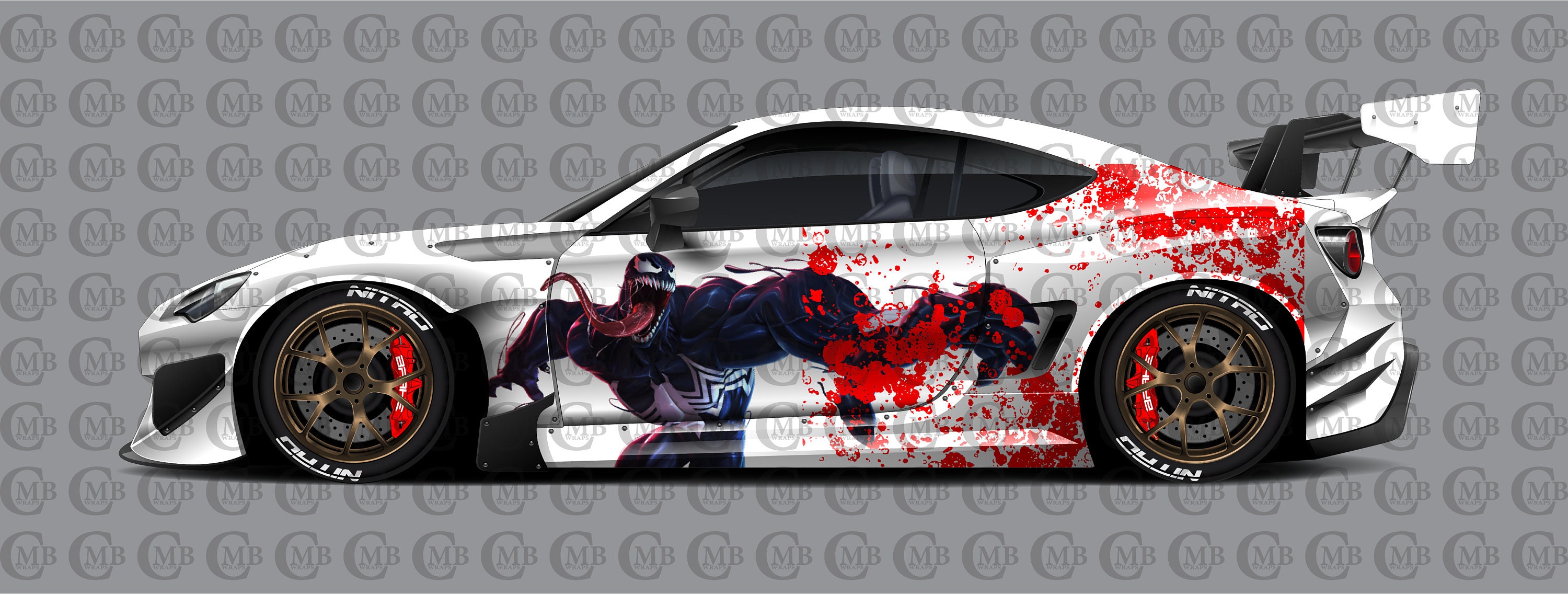 Venom and Blood Effect, Car Livery, Cast Vinyl Wrap, Universal Size ...