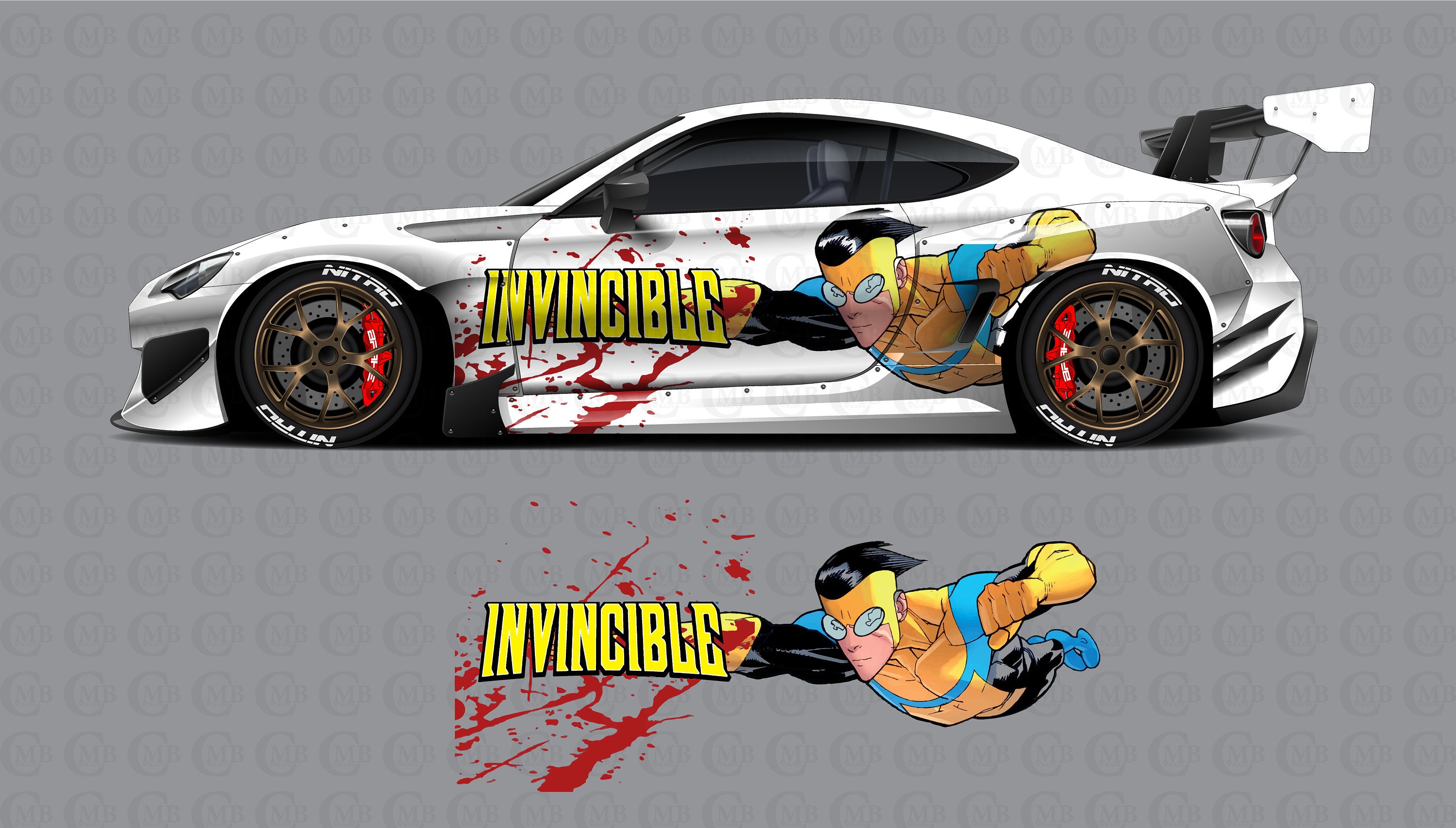 INVINCIBLE, Car Livery, Cast Vinyl Wrap, Universal Size, Car Wrap, Car ...