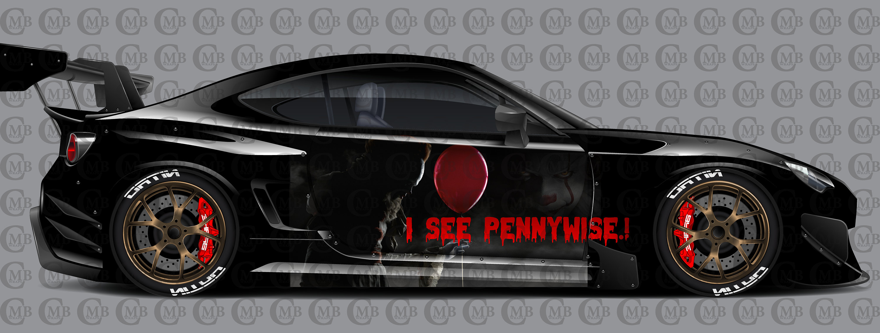 Pennywise It, Car Livery, Cast Vinyl Wrap, Universal Size, Car Wrap ...