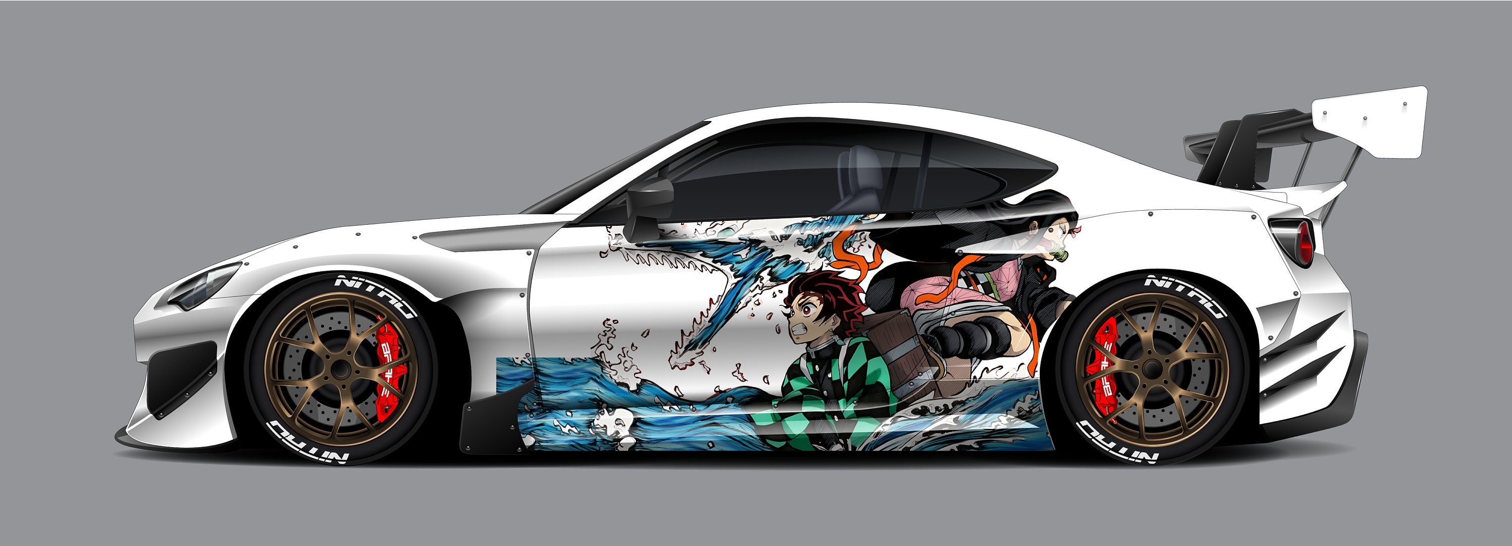 Demon Slayer Wrap, Car Livery, Cast Vinyl Wrap, Universal Size, Car ...