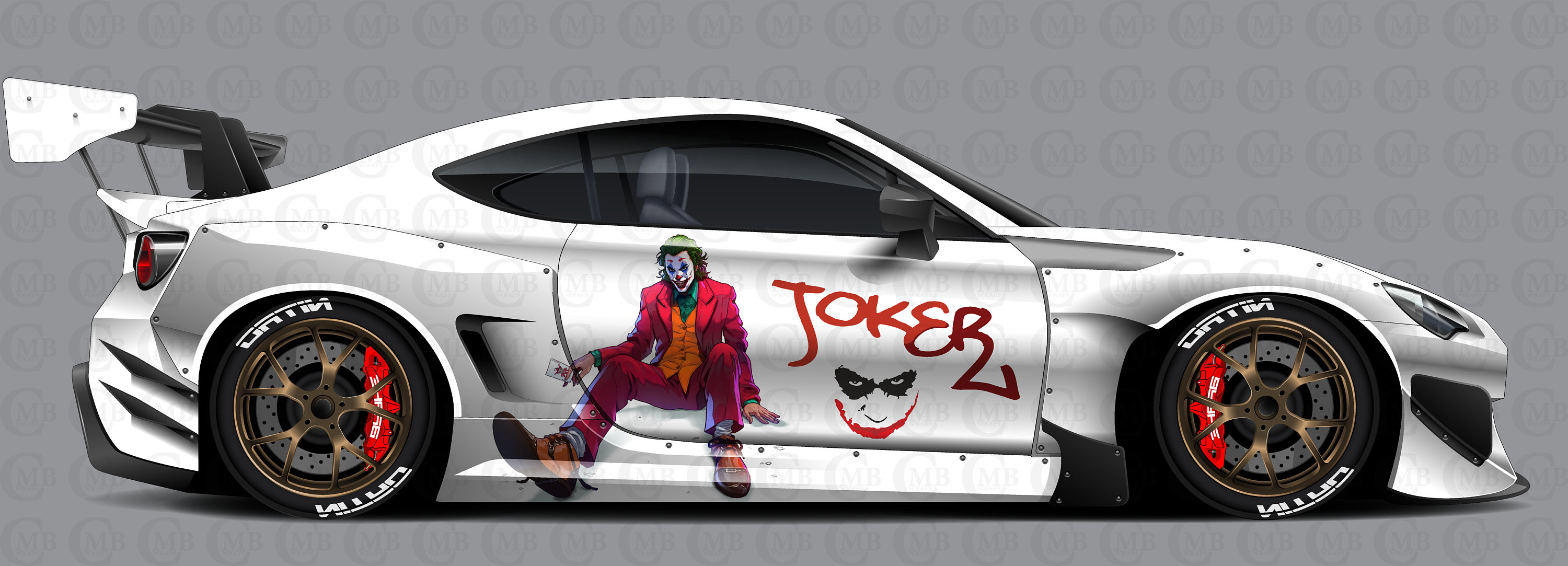 Joker Car Wrap, Car Livery, Cast Vinyl Wrap, Universal Size, Car Wrap ...