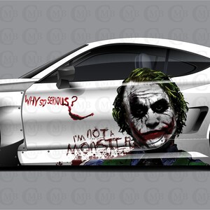 Joker Car Wrap, Car Livery, Cast Vinyl Wrap, Universal Size, Car Wrap, Car Decal, Car Foil ...