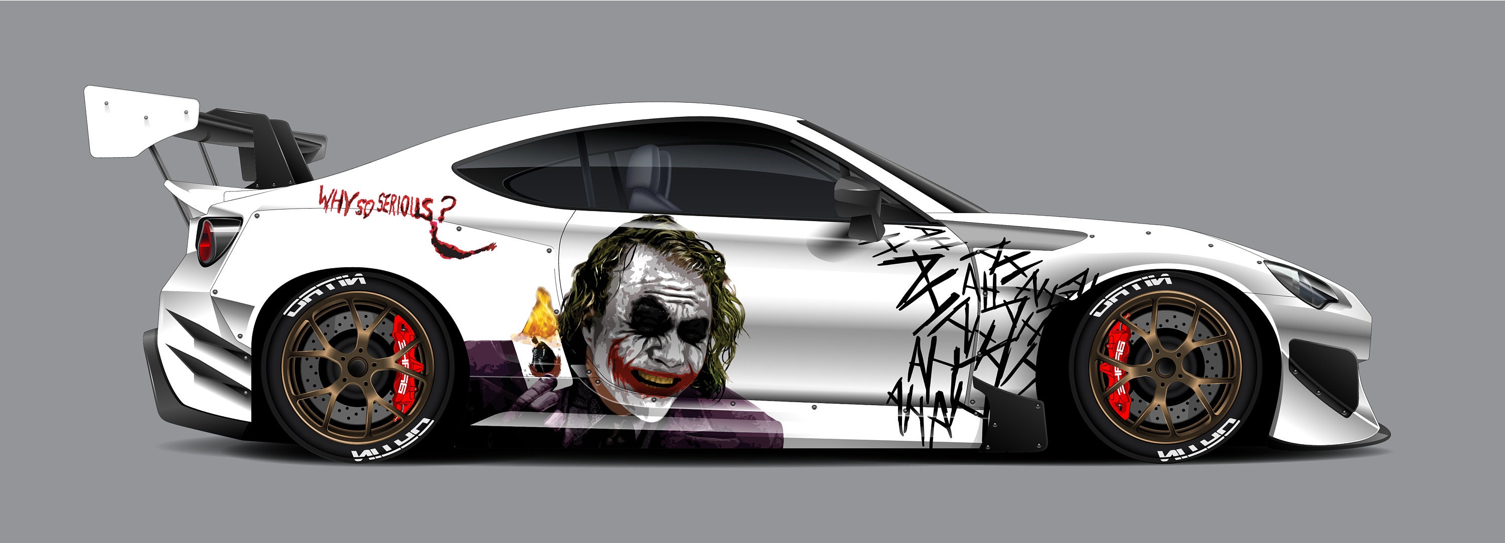 Joker Car Wrap, Car Livery, Cast Vinyl Wrap, Universal Size, Car Wrap ...