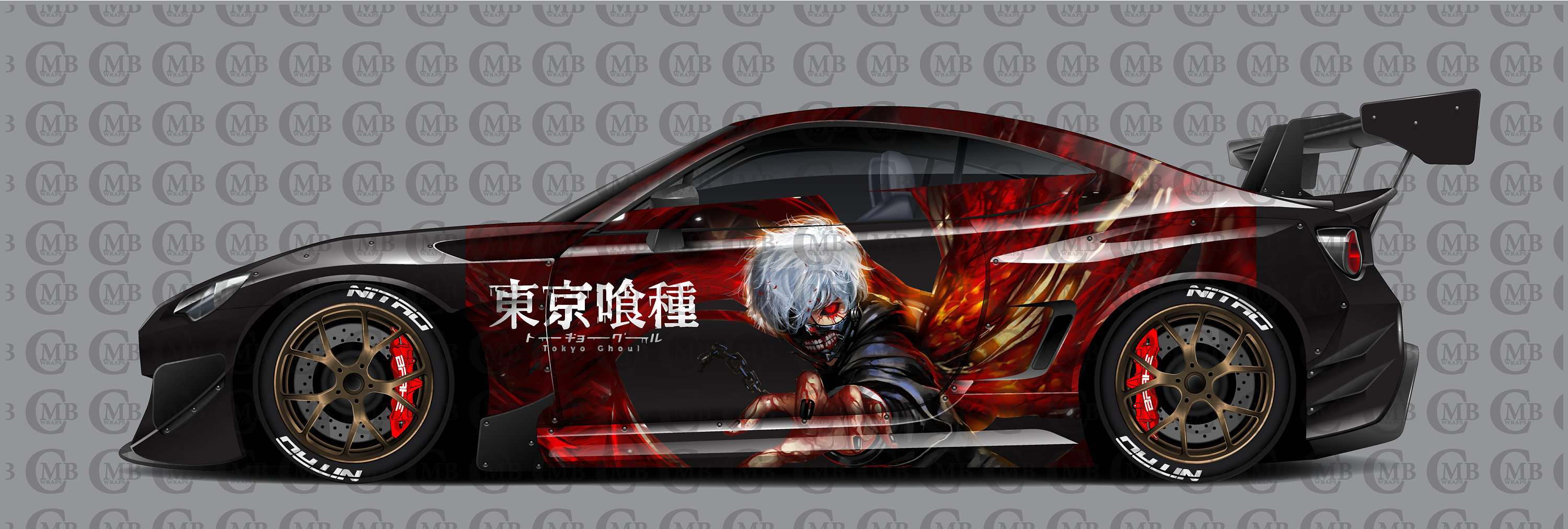 Tokyo Ghoul, Car Livery, Cast Vinyl Wrap, Universal Size, Car Wrap, Car ...