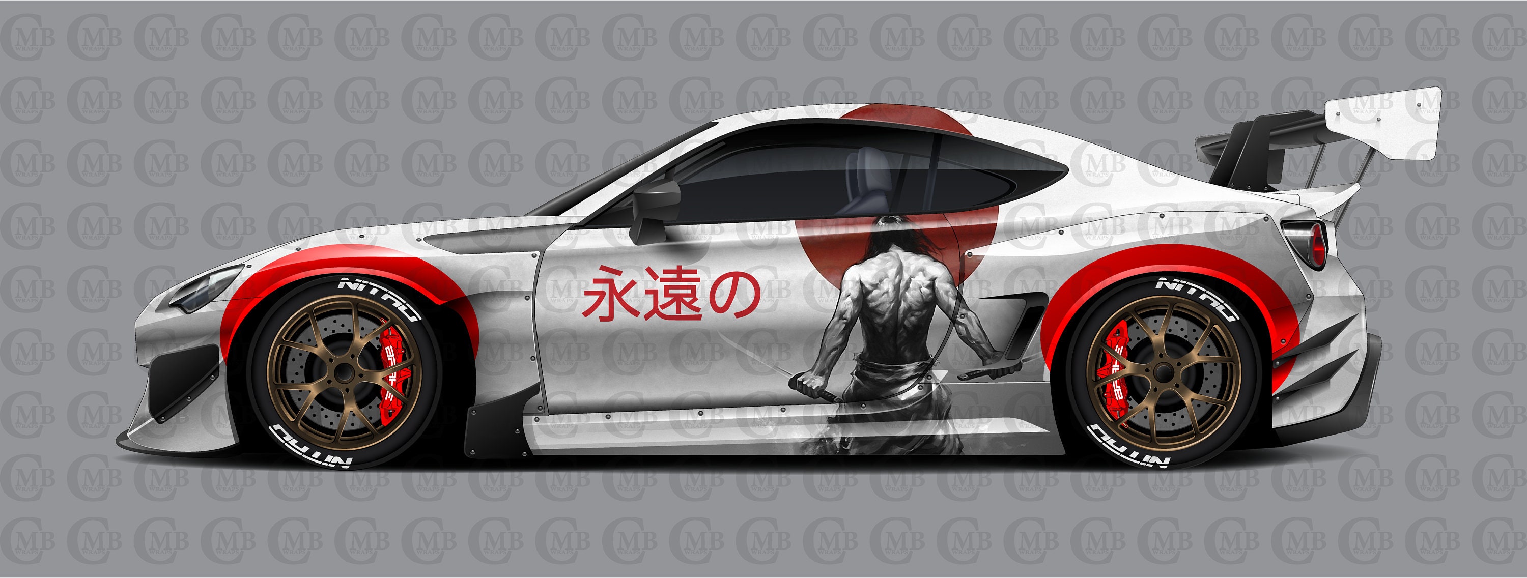 Samurai Japanase Theme, Car Livery, Cast Vinyl Wrap, Universal Size ...