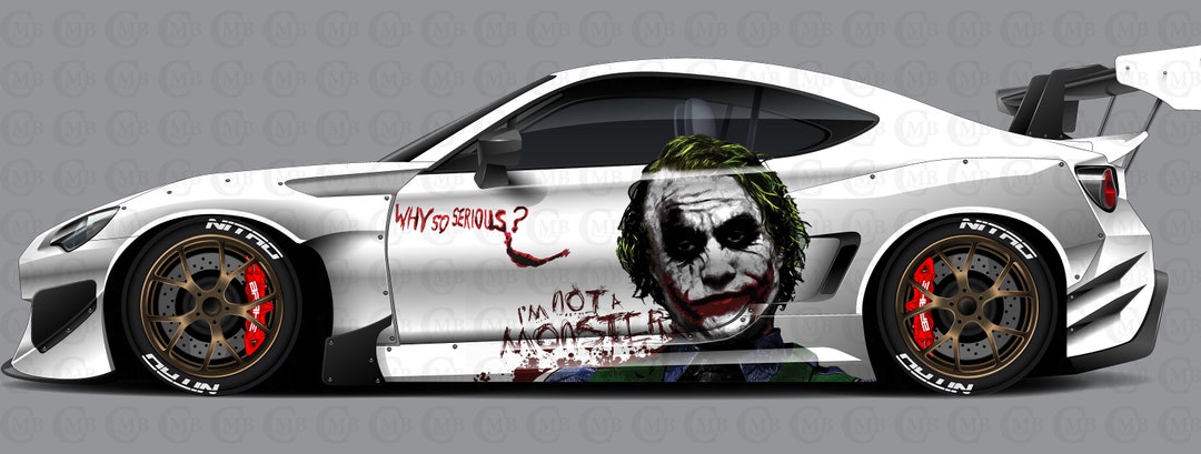 Joker Car Wrap, Car Livery, Cast Vinyl Wrap, Universal Size, Car Wrap ...