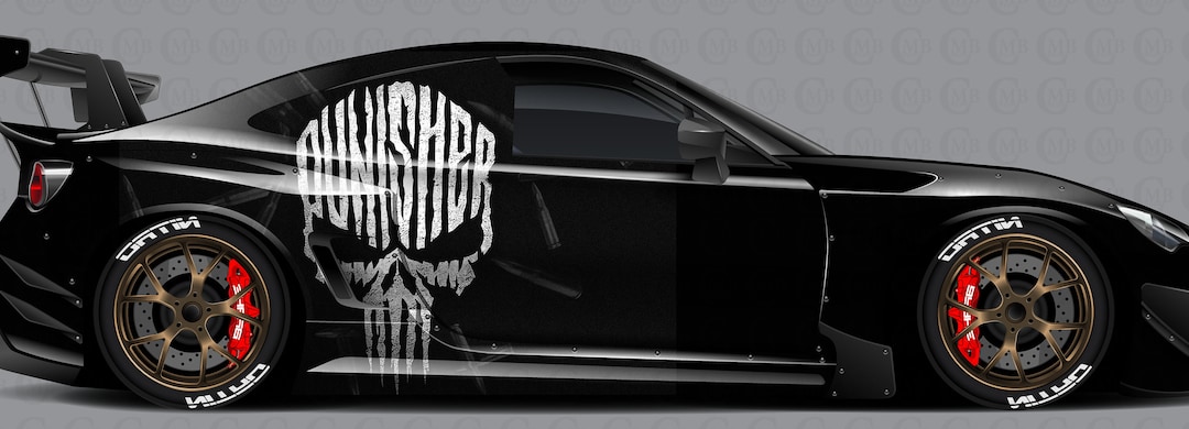 Punisher, Car Livery, Cast Vinyl Wrap, Universal Size, Car Wrap, Car ...