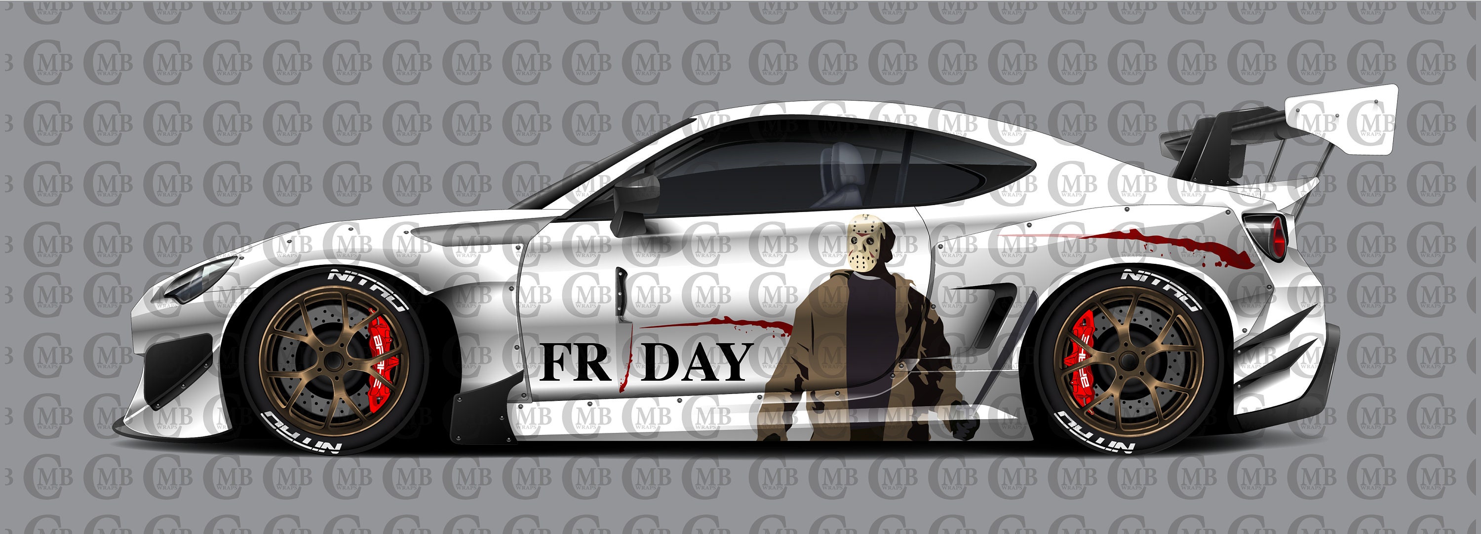 Jason Friday the 13th, Car Livery, Cast Vinyl Wrap, Universal Size, Car ...