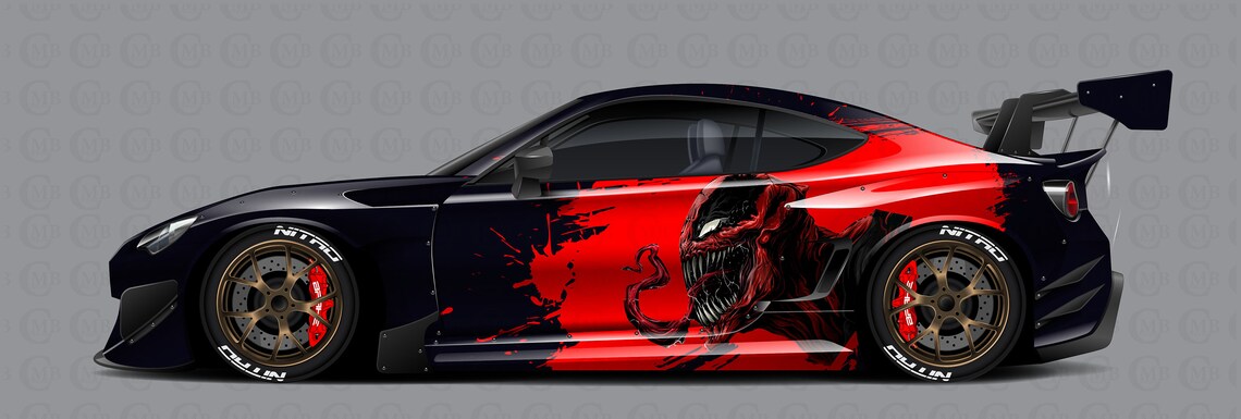 Venom Carnage, Car Livery, Cast Vinyl Wrap, Universal Size, Car Wrap ...