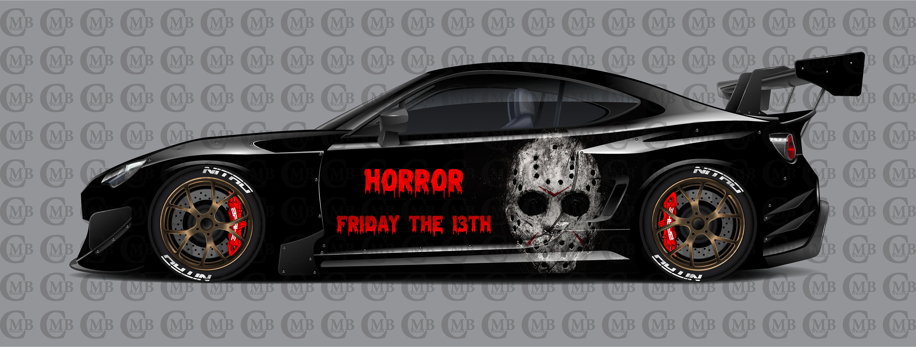 Horror Theme, Car Livery, Cast Vinyl Wrap, Universal Size, Car Wrap ...