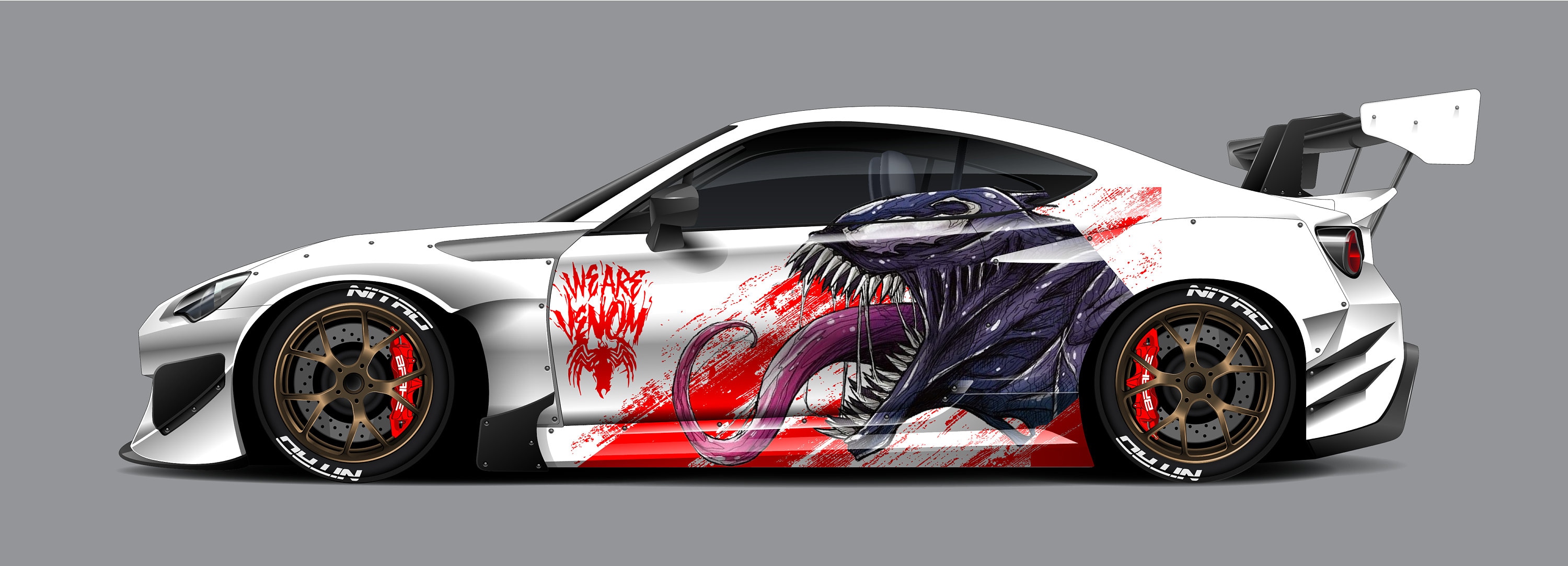 Venom Car Wrap, Car Livery, Cast Vinyl Wrap, Universal Size, Car Wrap ...