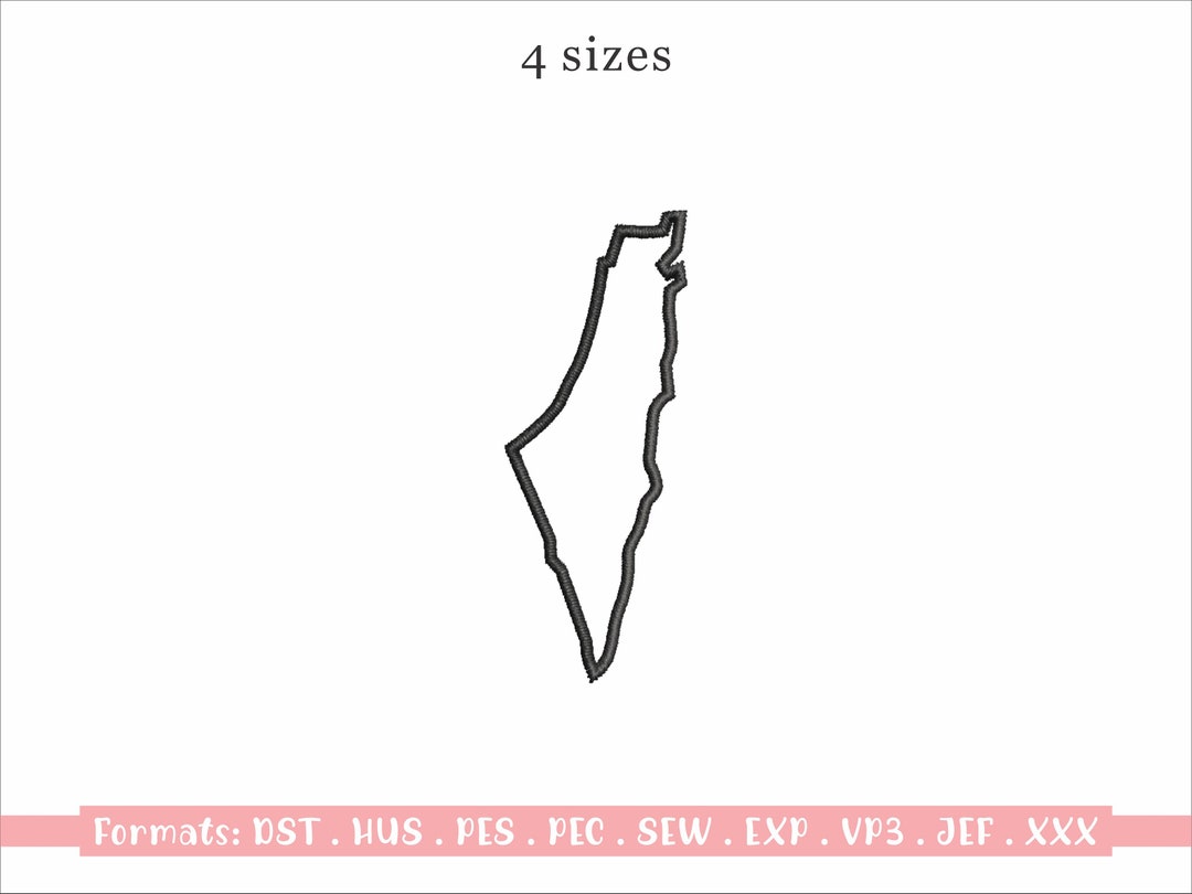 Palestine Map Machine Embroidery Design, Palestine Embroidery Design ...