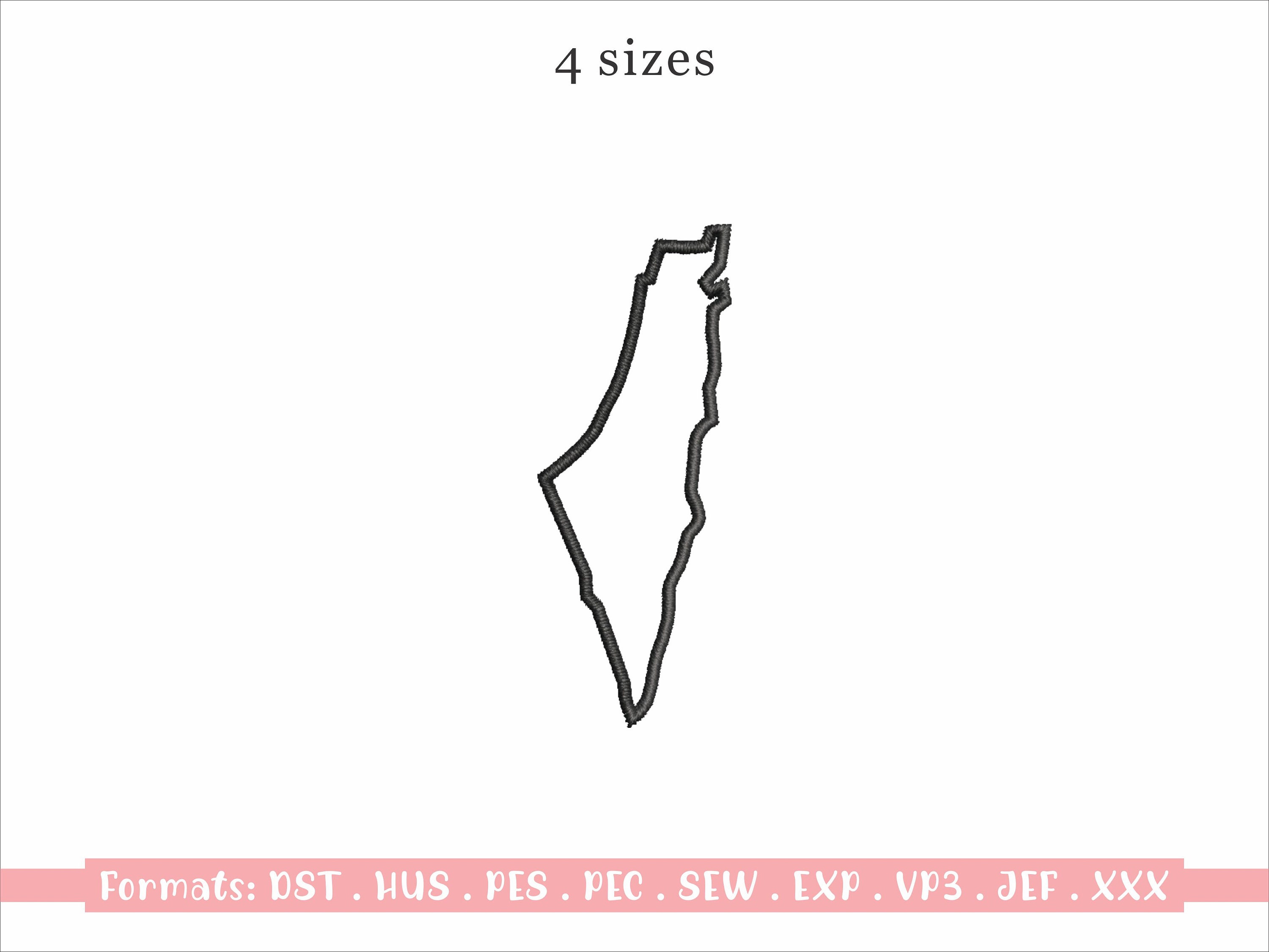 Palestine Map Machine Embroidery Design, Palestine Embroidery Design ...