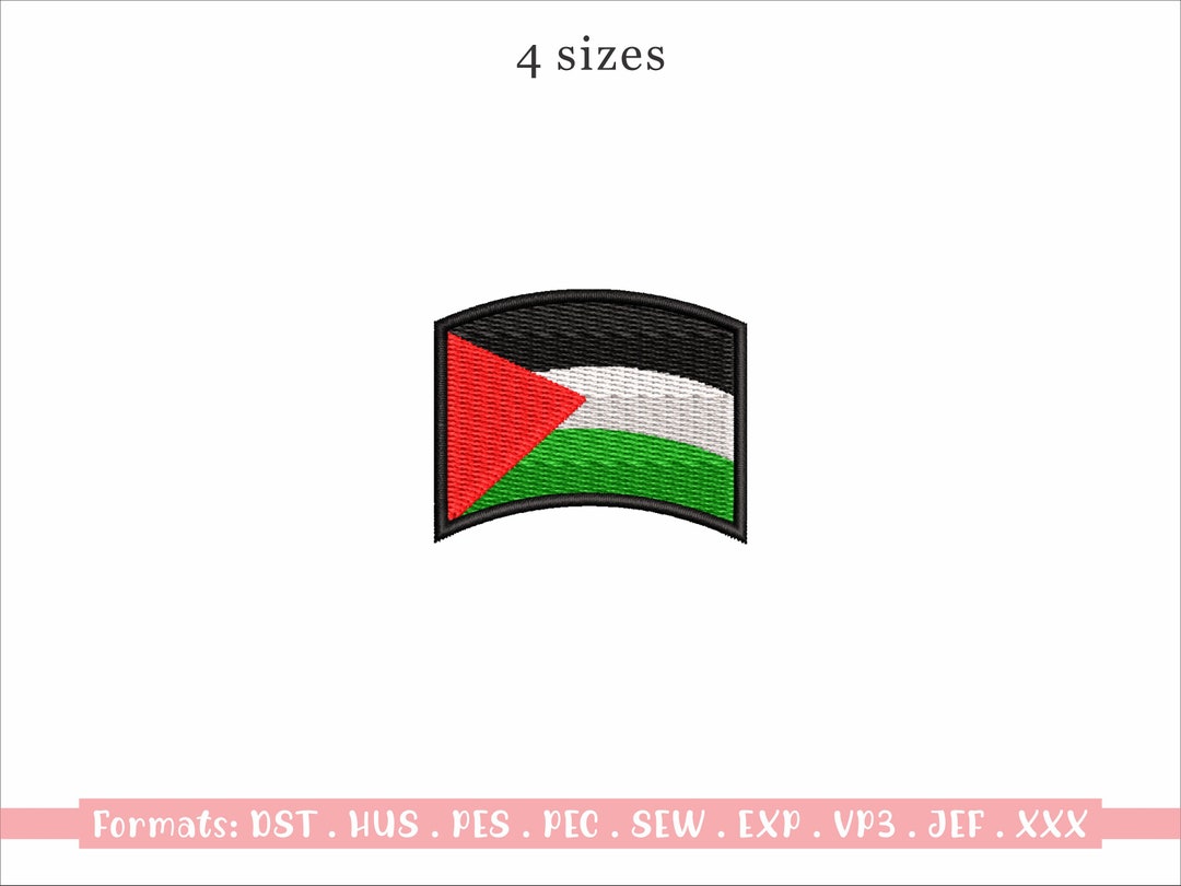 Palestine Embroidery Designs Palestine Wavy Flag Embroidery - Etsy