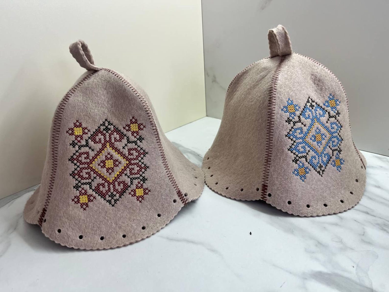 Set 2 Sauna Hat Wool / Saunahüte / Sauna Felt Bath Accessories Spa Gift ...