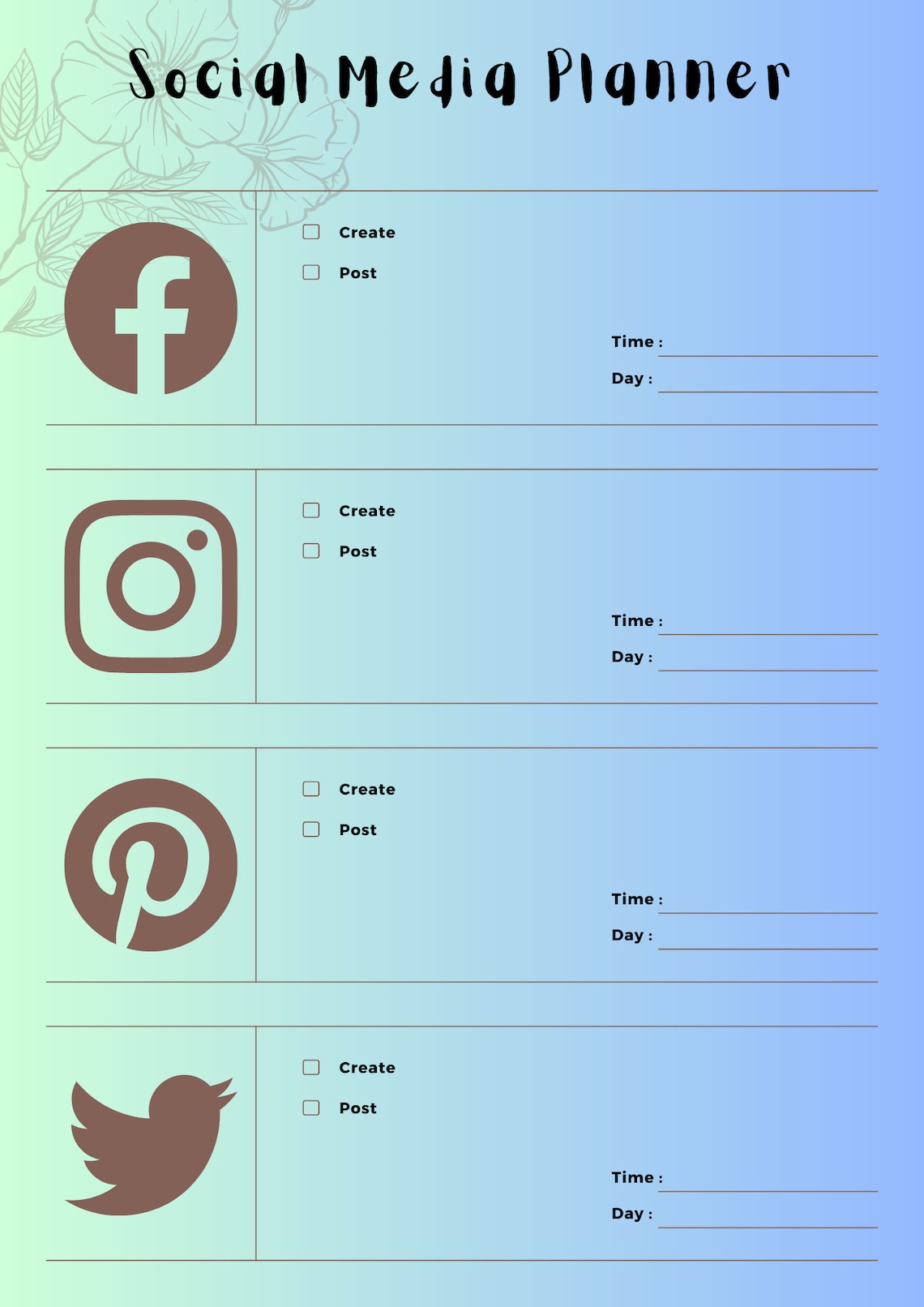 Digital Planner, Printable Planner, Digital Organizer, Digital Journal ...