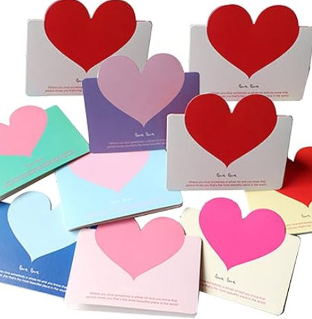 Love Cards With Envelopes Heart Valentine Note Card Wedding Invitations ...