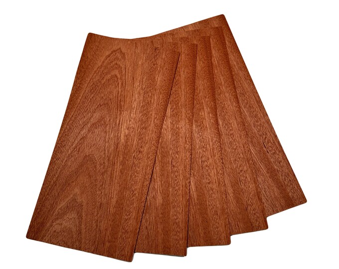 Mahogany Sapele Wood Veneer Sheets. Set of 5 Small Sheets for Crafts ...
