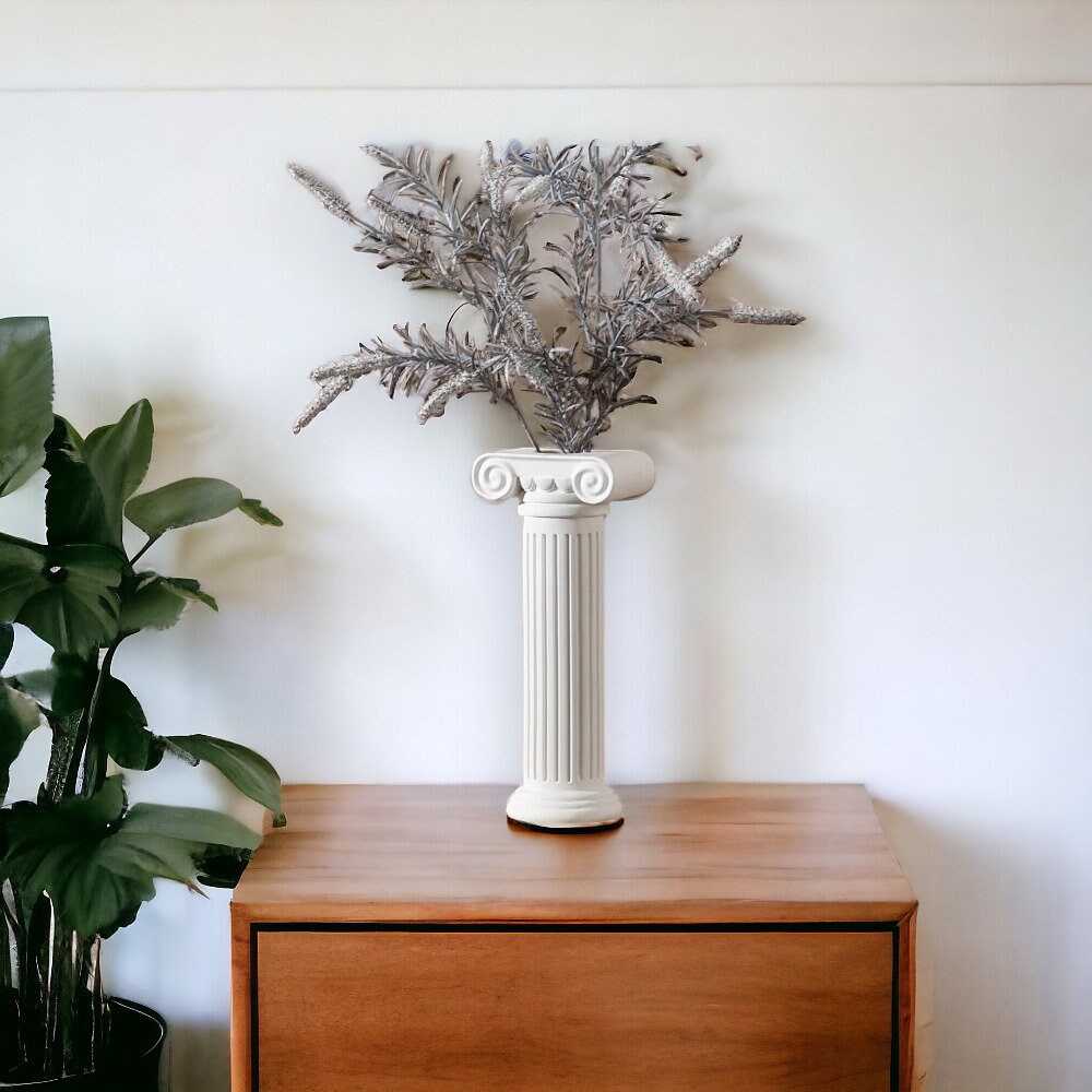 White Roman Column Resin Vase, Greek Decorative Flowers Vase, Roman ...