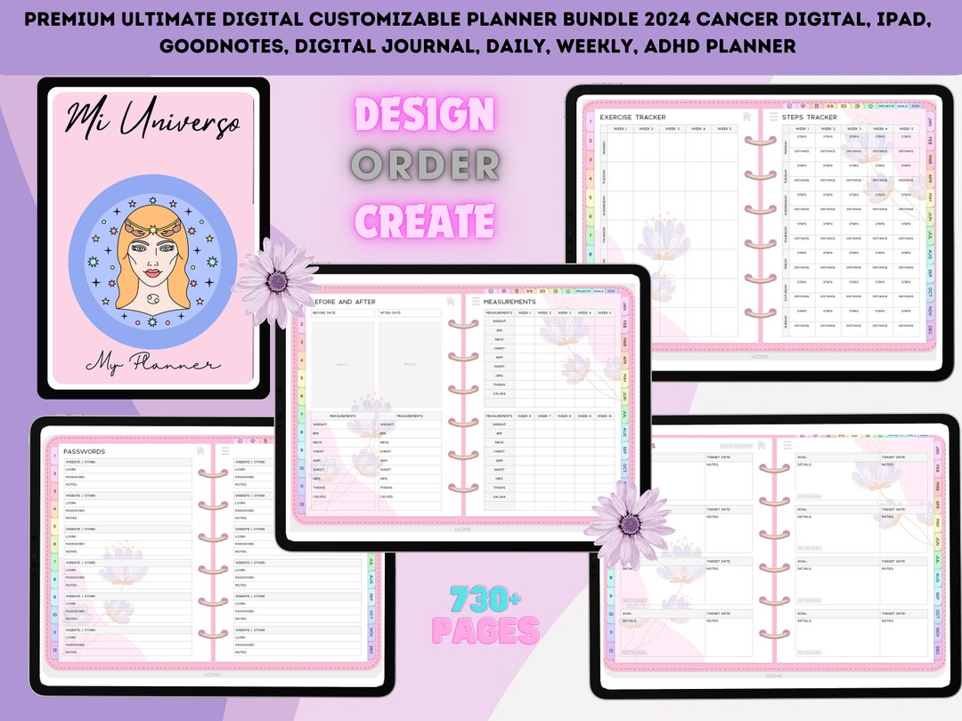 Premium Ultimate Digital Customizable Planner Bundle 2024 Cancer ...