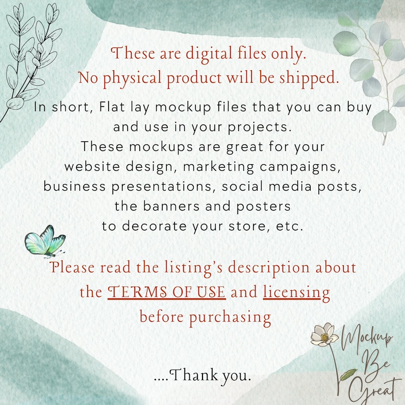 40 Elegant Greenery Flat Lay Mockup Bundle, Product Background, Digital ...