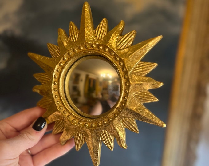Vintage Celestial Sun Mirror Wall Hanging / Boho Wall Decor / Cute ...