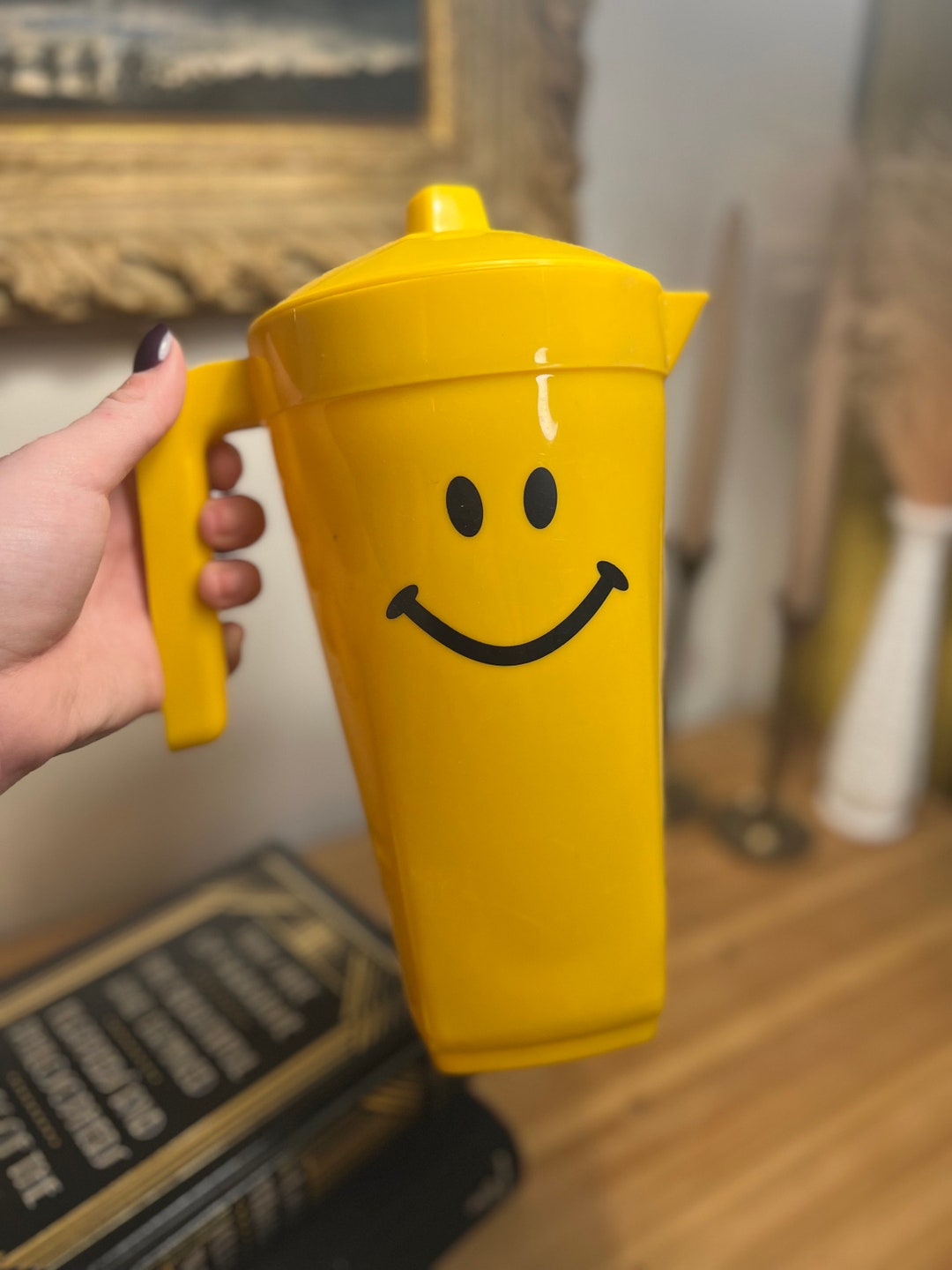 Vintage Classic Smiley Face Plastic Drink Pitcher / Retro Pitcher / 70s ...