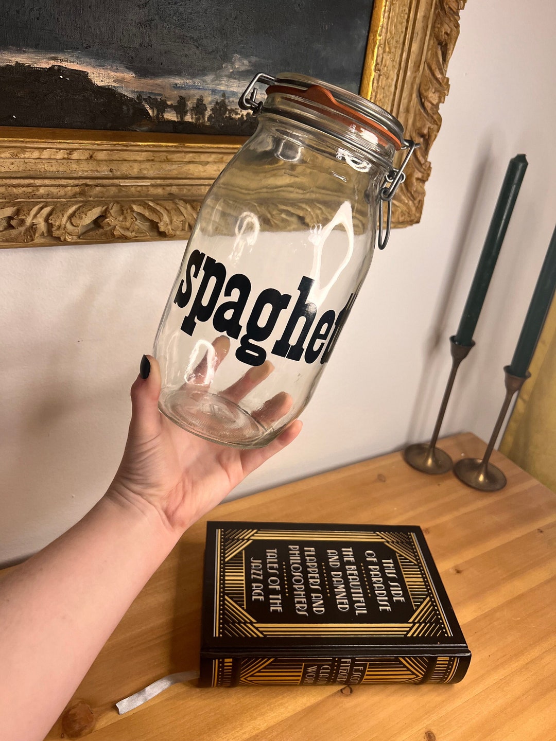 Vintage 1970s Spaghetti Canister / MCM Kitchen Decor / Spaghetti Pasta ...