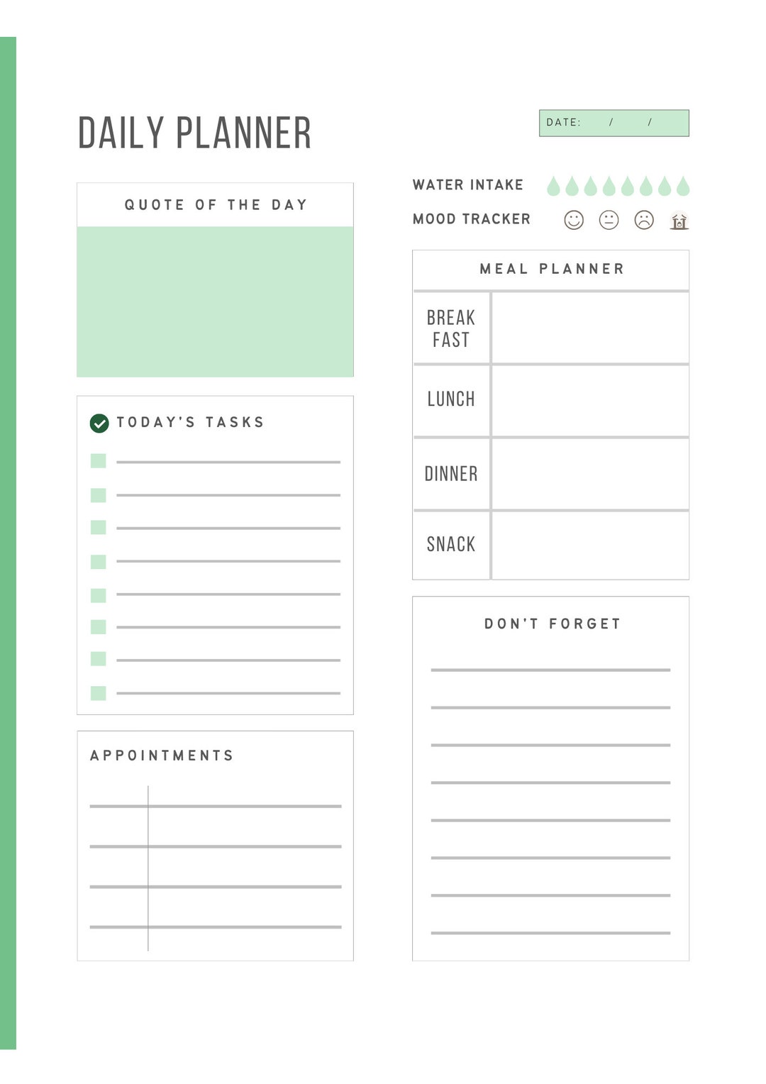 DIGITAL - Daily Planner + Reflection - Etsy