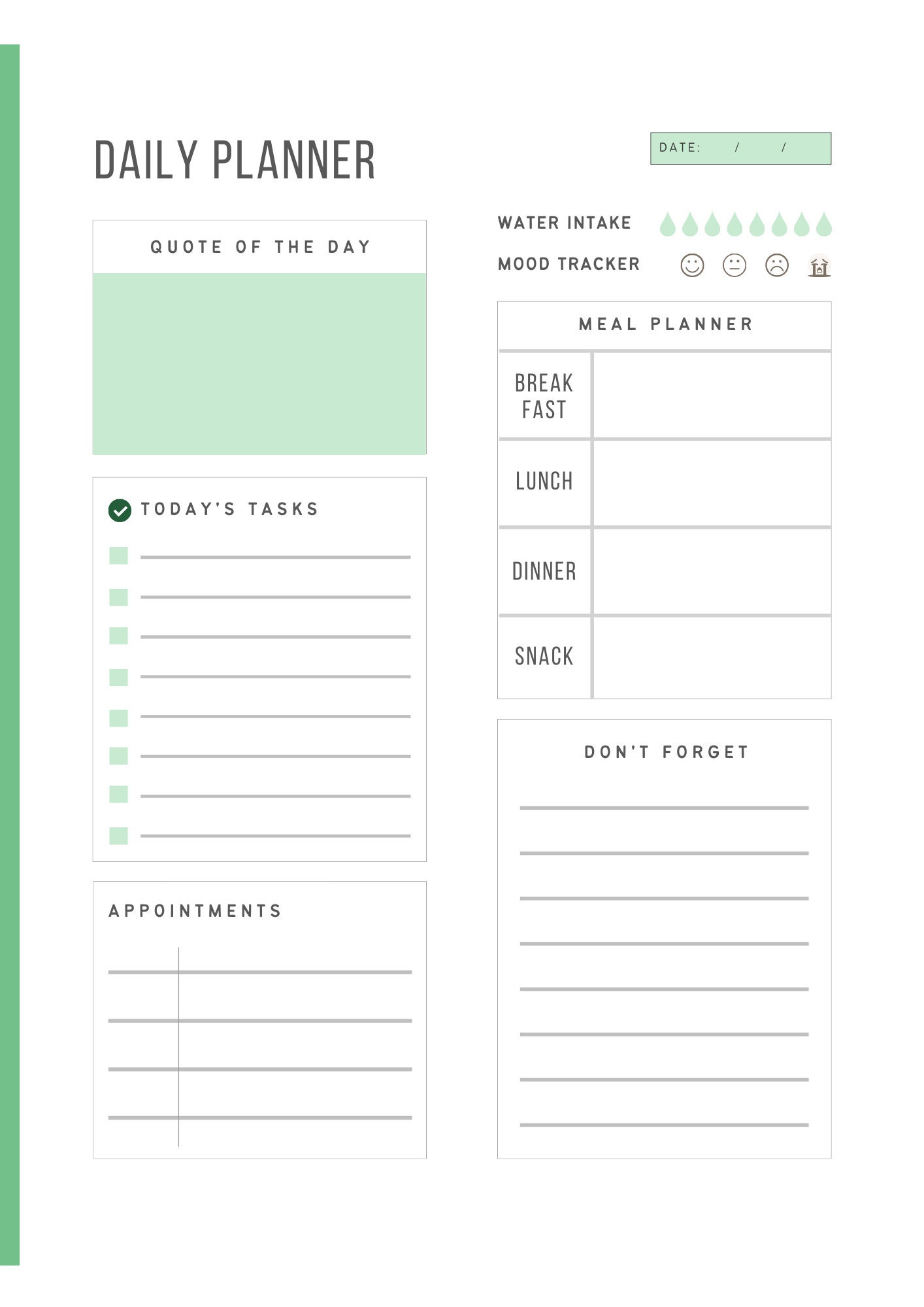 DIGITAL - Daily Planner + Reflection - Etsy