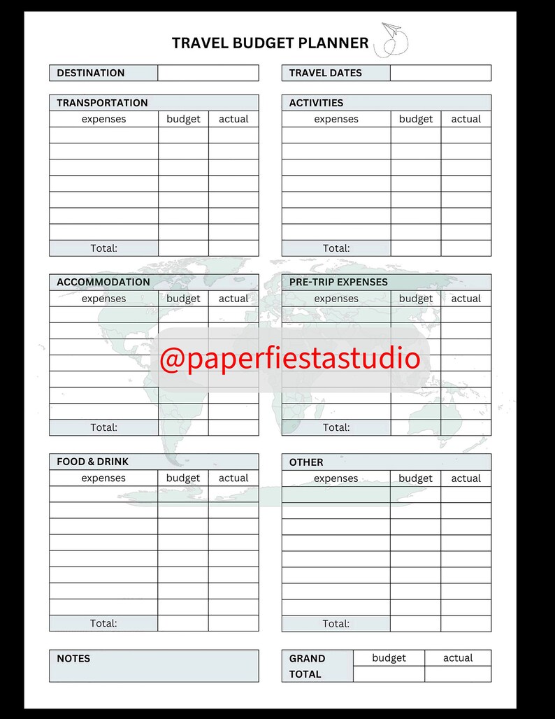 Printable Travel Planner, Digital Daily Planner, Daily Habit Tracker ...