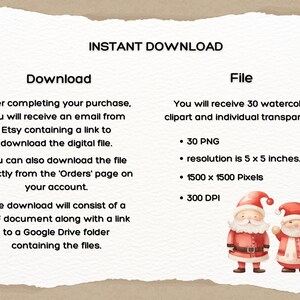 30 Santa Claus Watercolor Clipart Set, Santa Claus Clipart, Transparent ...