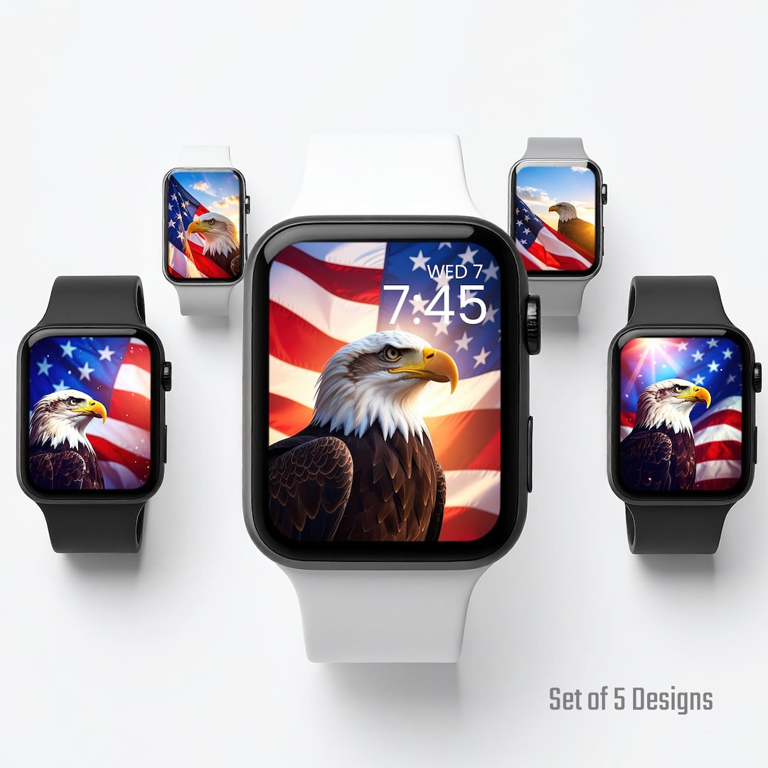 American Flag Apple Watch Wallpaper – Eagle & USA Freedom Theme, Heroic ...