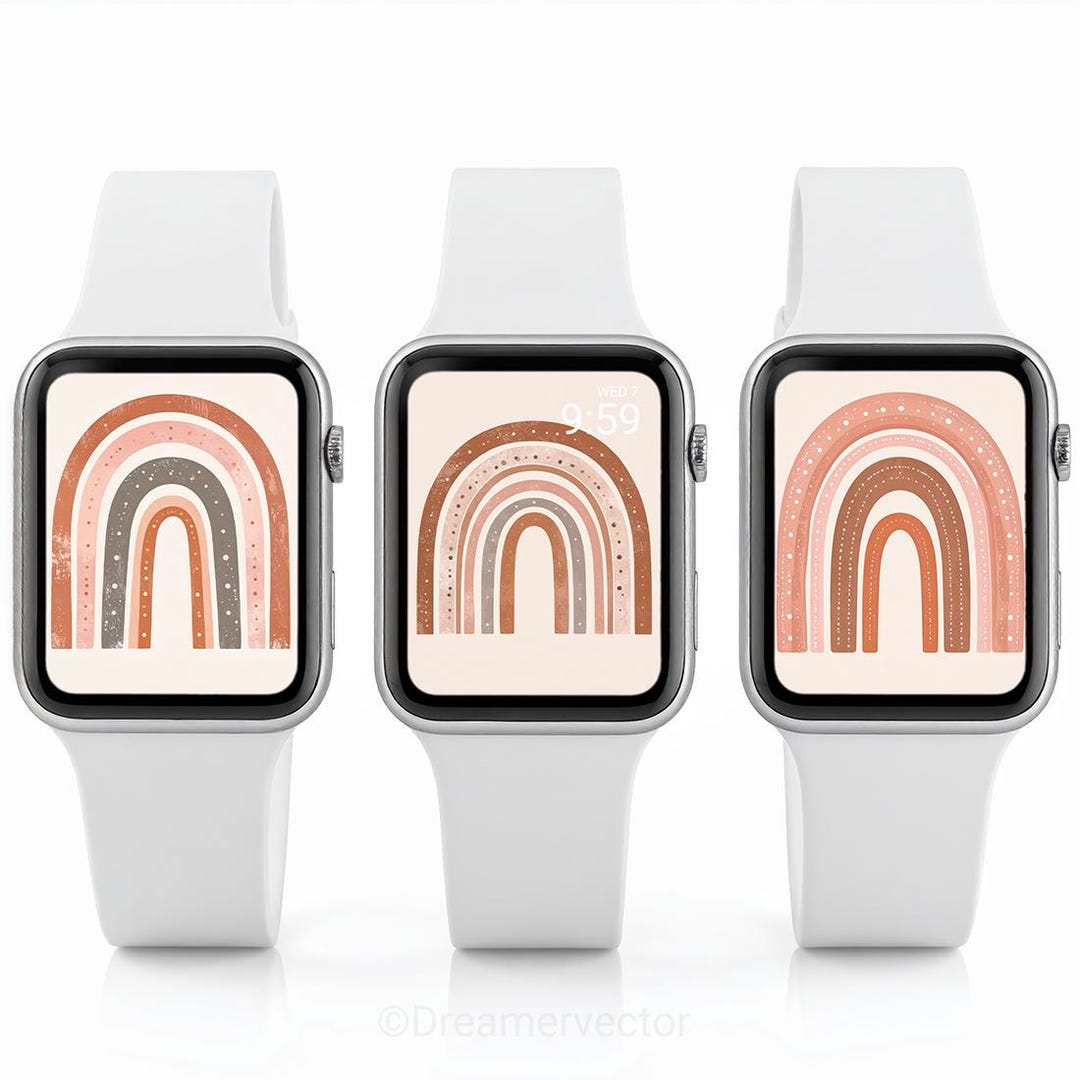 Boho Rainbow Apple Watch Wallpaper – Clay, Blush & Terracotta Arches ...