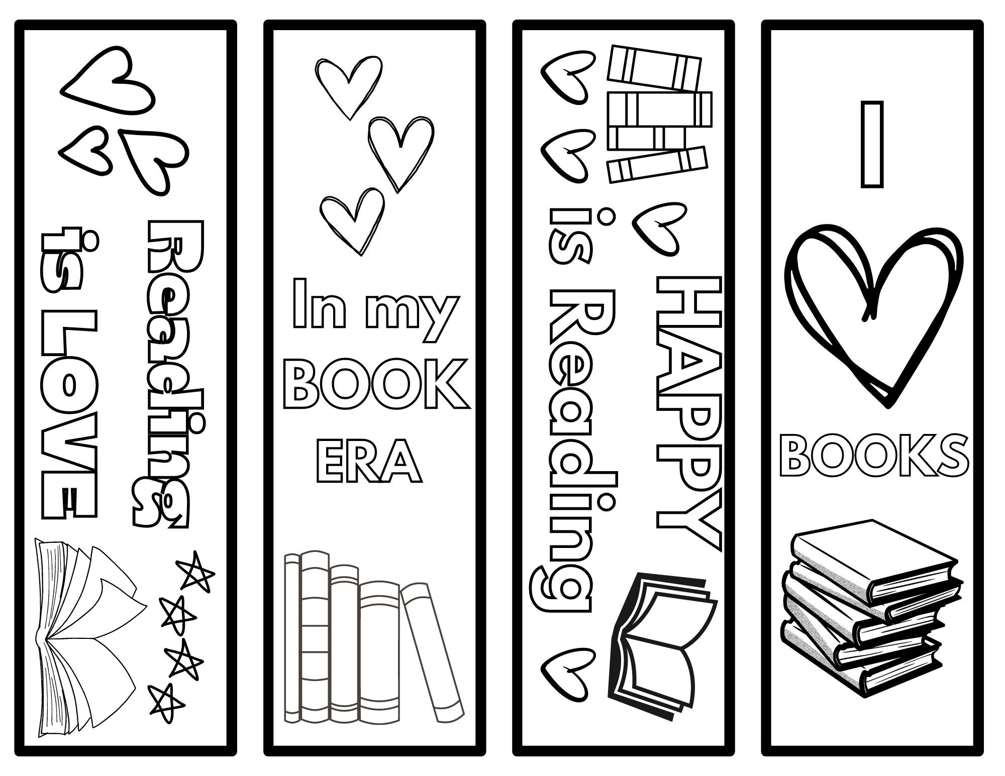 Printable Book Lover Bookmarks Coloring Reading Bookmark Fun School ...