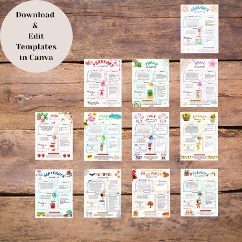 Editable Teacher Newsletter Template Customizable in Canva Seasonal ...