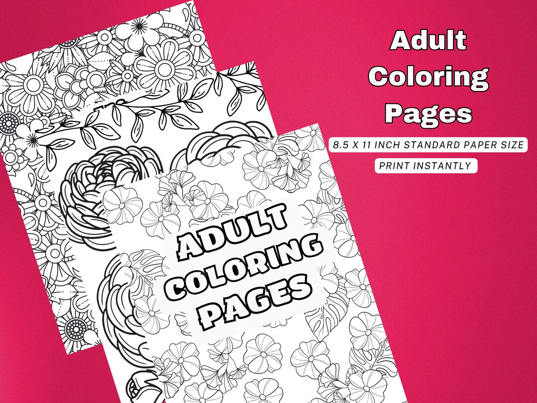 30 Pages of Floral Inspired Coloring Pages Instant Download PDF Color ...