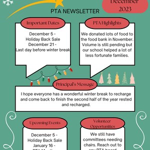 Monthly Newsletter Template PTA Email Newsletter Template Editable ...