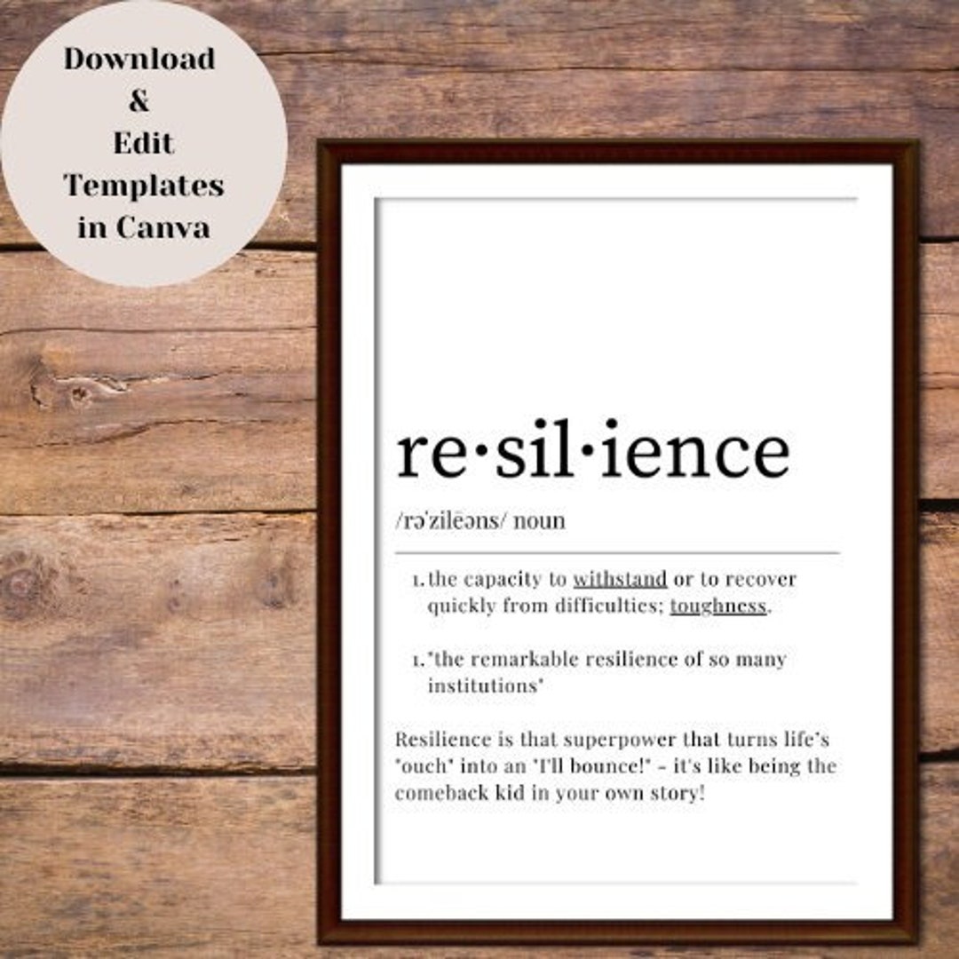 Minimalist Printable Digital Wall Art Customizable in Canva. Resilience ...
