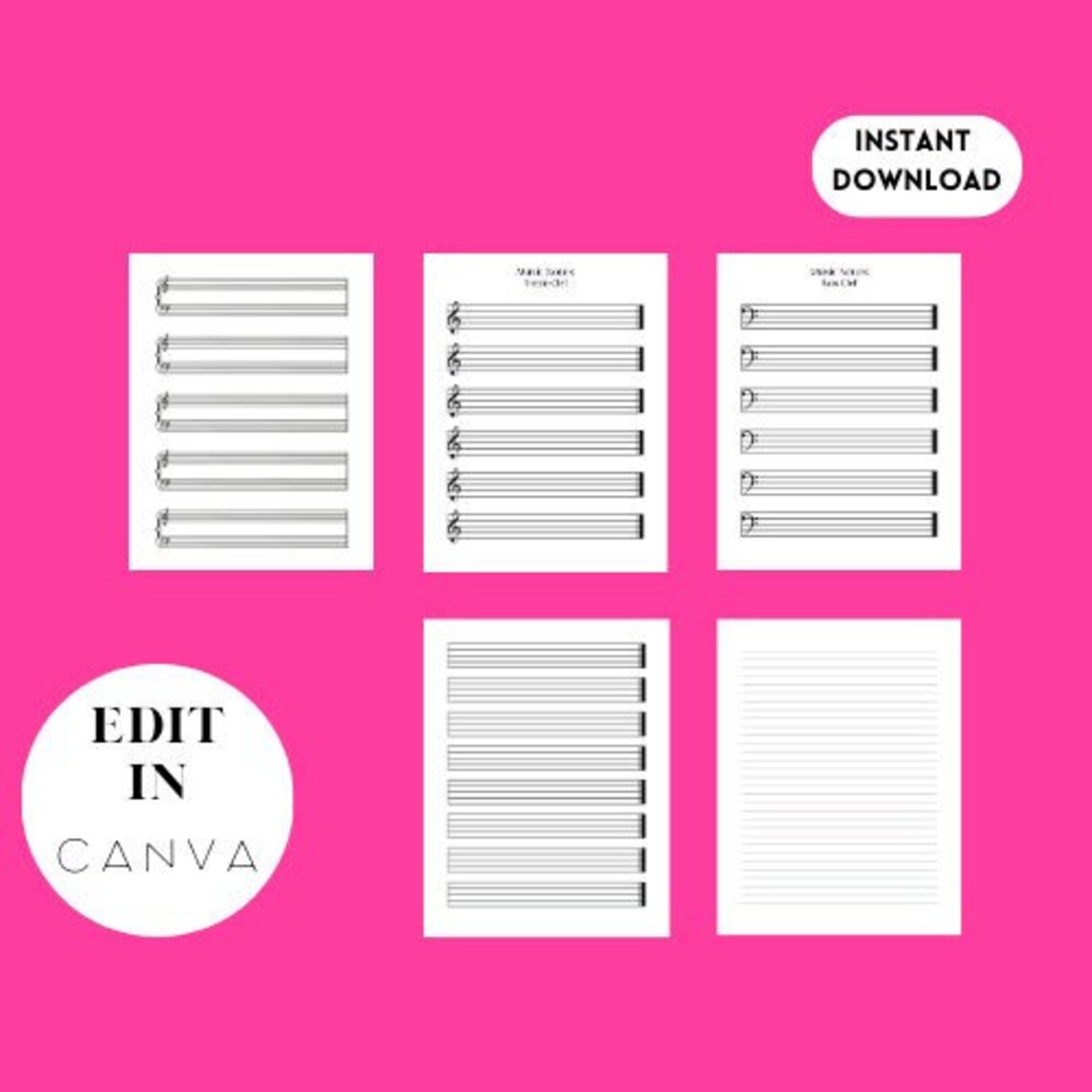 Blank Sheet Music Printable Sheet Music Digital Piano Sheet Music Sheet ...