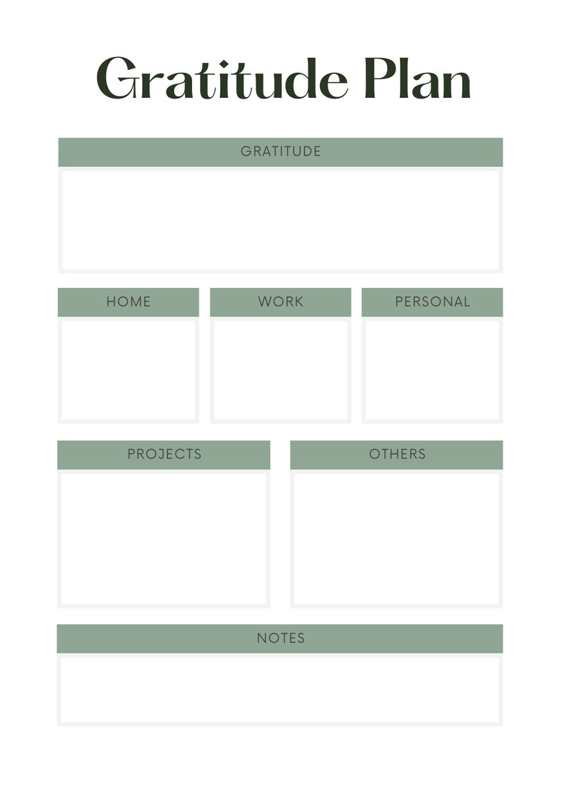 Editable Gratitude Journal for Women Daily Gratitude Page Monthly ...