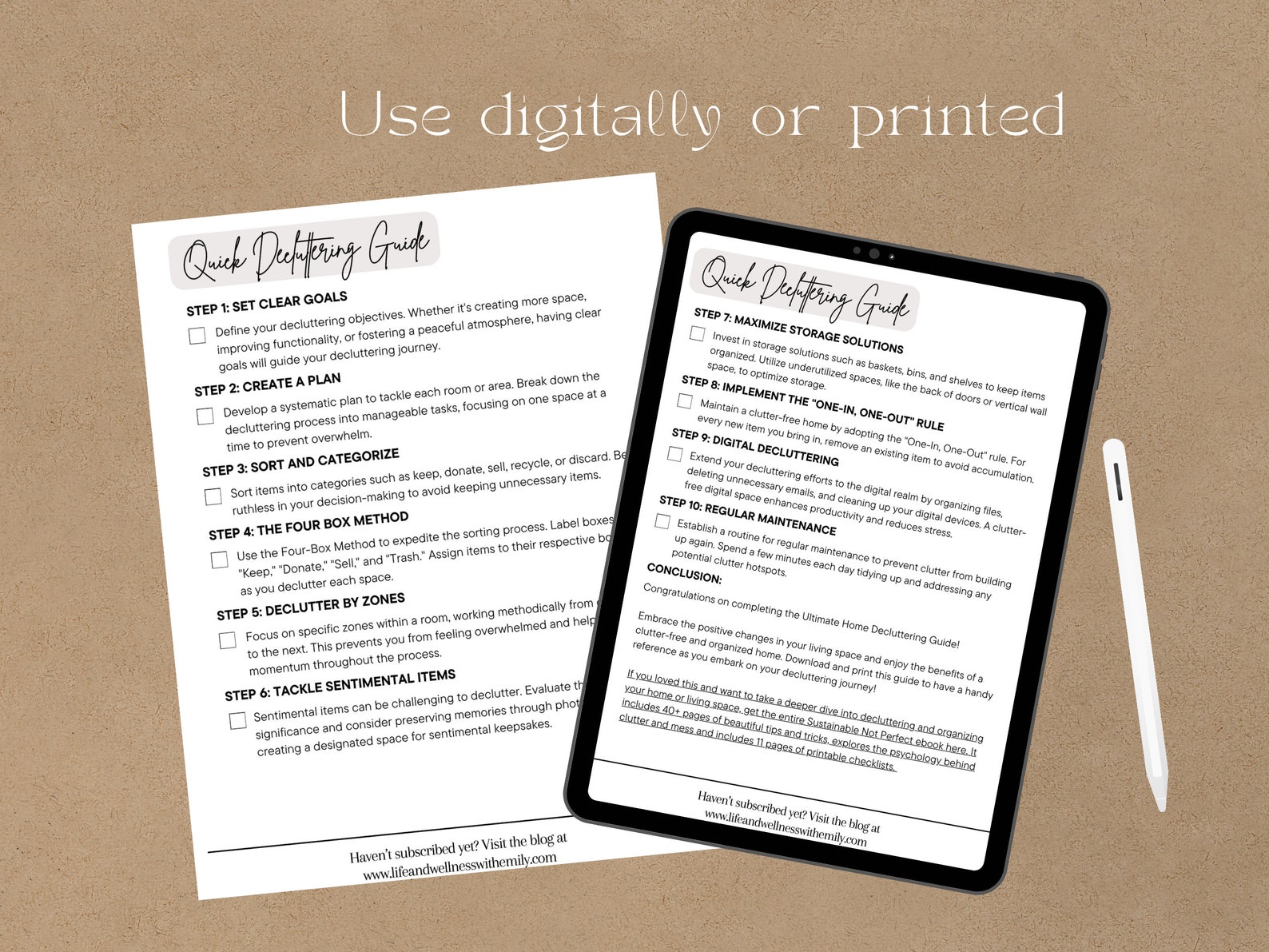 Quick Declutter Guide Instant Download Printable Home Decluttering ...